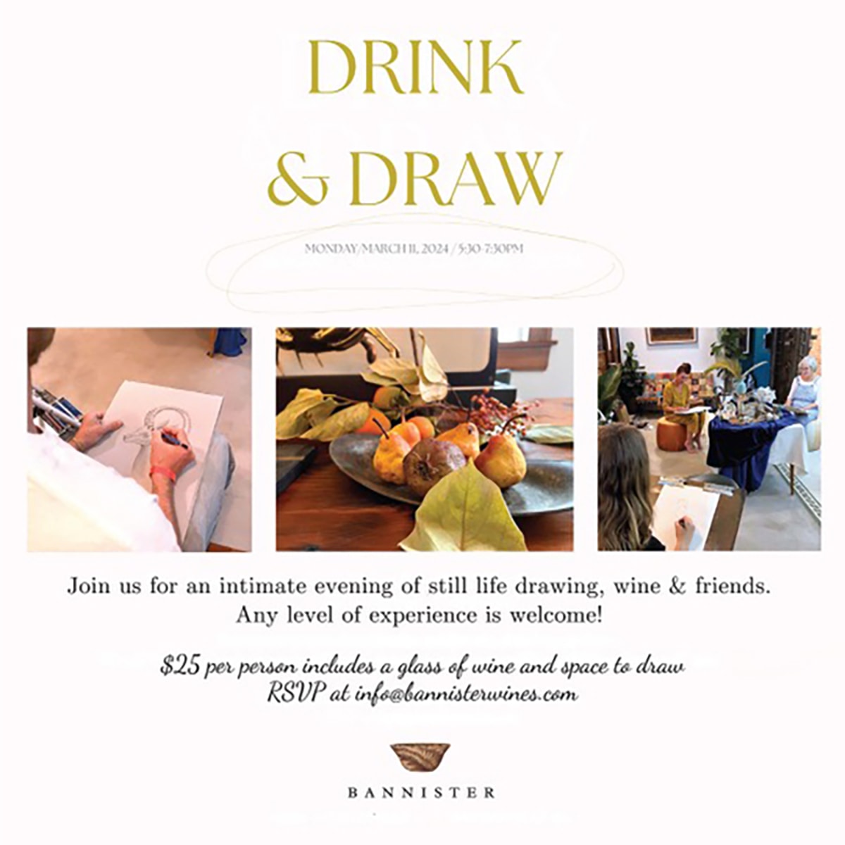 Drink and Draw · Bannister Wines